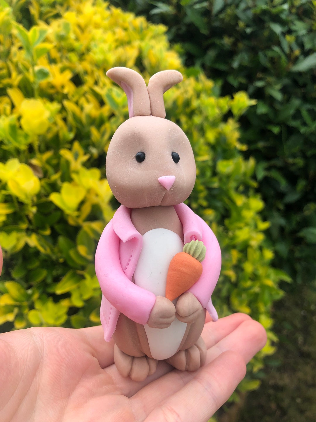 Fondant Flopsy Rabbit Cake Topper, Baby Shower, Christening, 1st ...