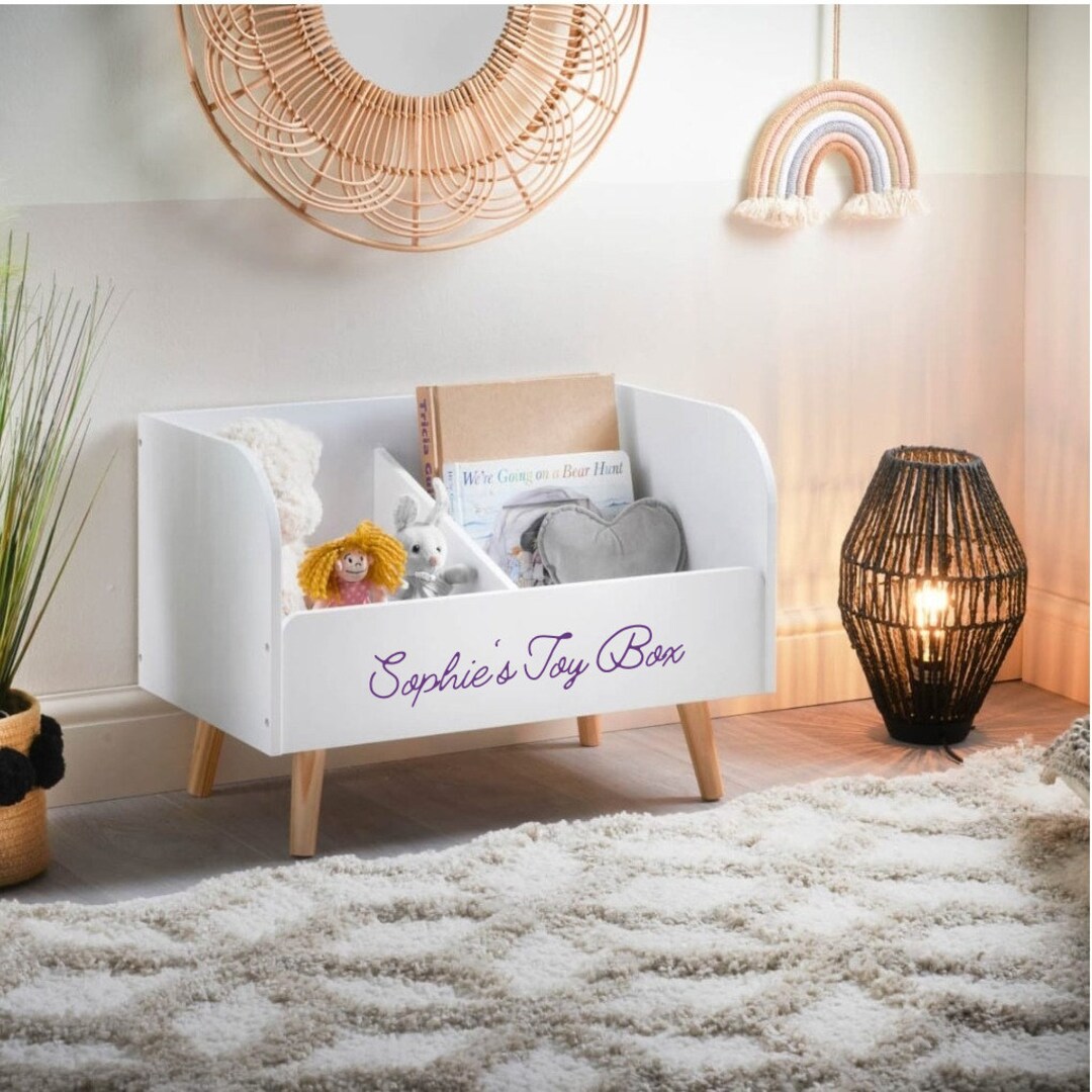 Personalised Toy Storage Box Children’s Book Case, Book Shelf, 1st ...