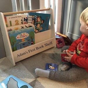 Personalised Childrens Book Caddy Case, Bookshelf, 1st Birthday. Gift ...