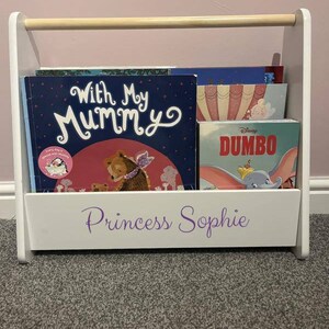Personalised Childrens Book Caddy Case, Bookshelf, 1st Birthday. Gift ...