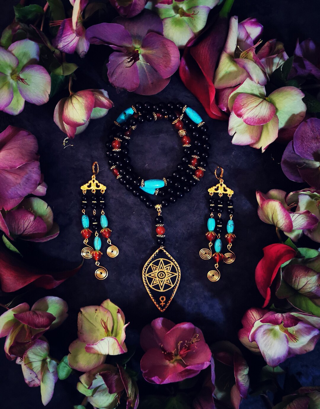 ISHTAR Necklace & Earrings Set Inanna Necklace Mesopotamina Necklace ...