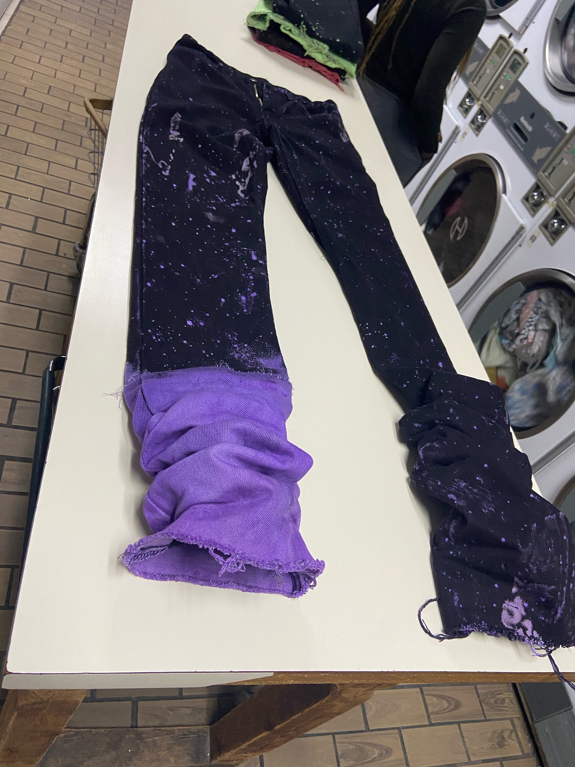 Read Description Custom Stacked Jeans dyed READ DESCRIPTION - Etsy