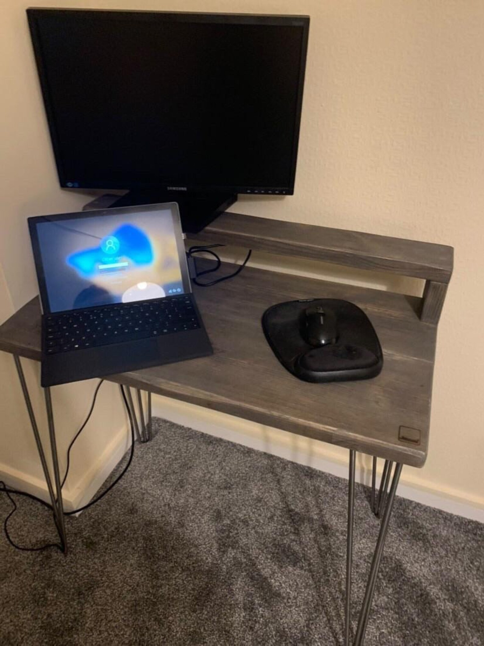 Hairpin Computer Desk With Plinth - Etsy UK