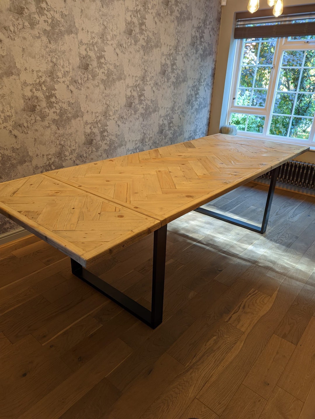 Extendable Herringbone Table Timeless Craftsmanship With Flexible ...