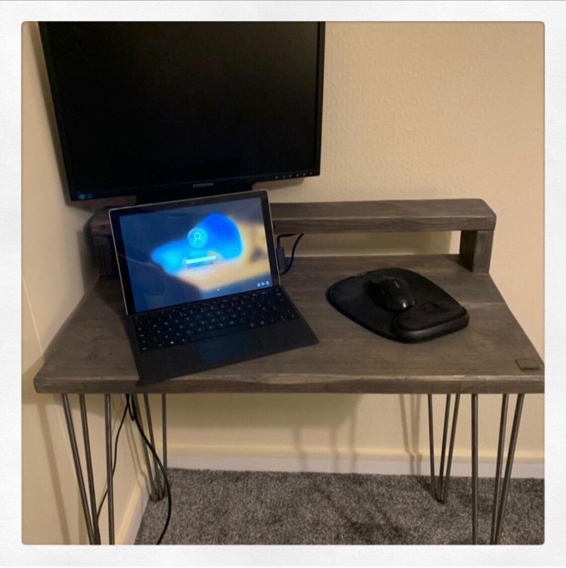 Hairpin Computer Desk With Plinth - Etsy UK