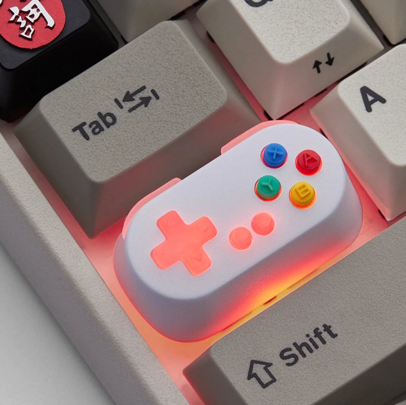 White Super Nintendo Custom Keycap | Etsy