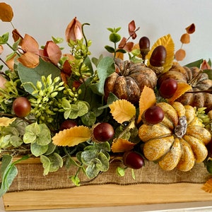 Thanksgiving Fall Rustic Pumpkin Table Centerpiece, Fall Table Mantle ...