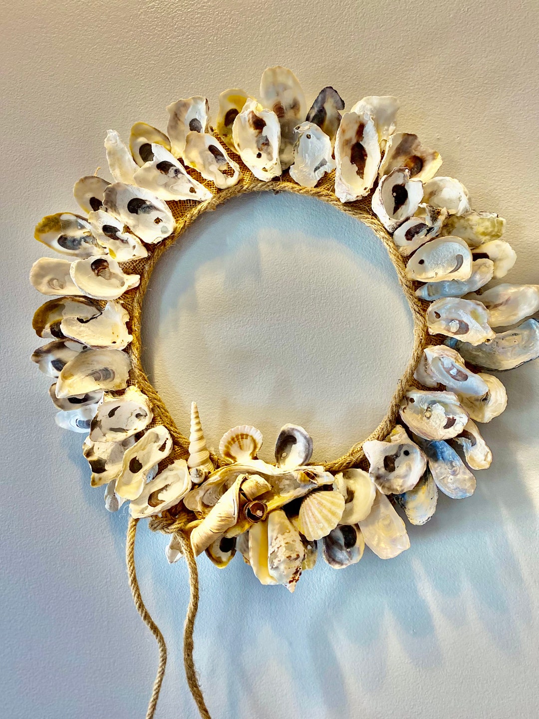 Spring Summer Oyster Shell Wreath, Beach Oyster Door Decor, Gift Friend ...