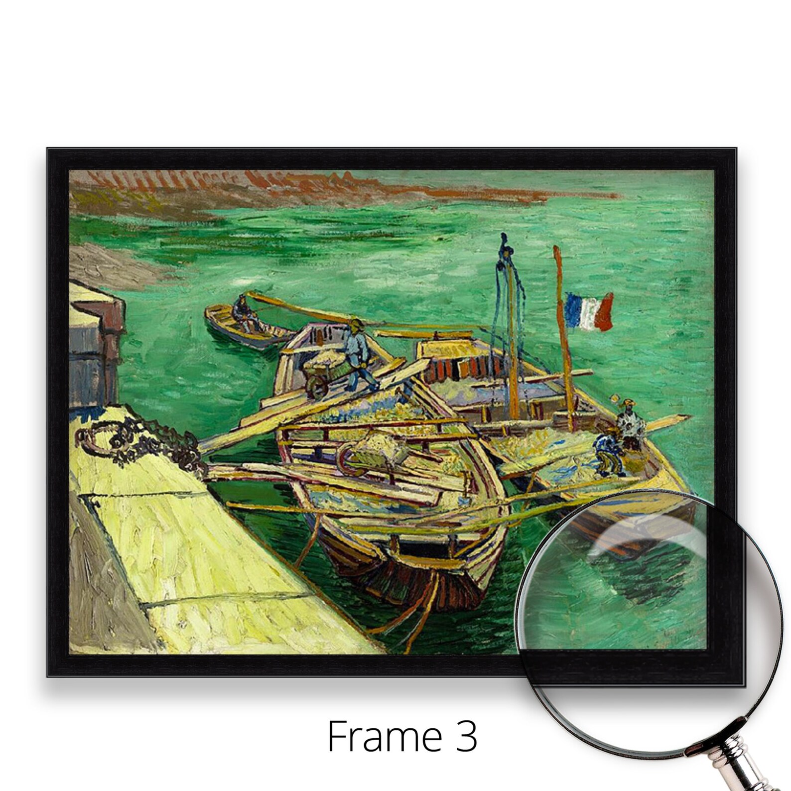 Landing Stage With Boats - Vincent Van Gogh | Museum Quality 3D Oil ...
