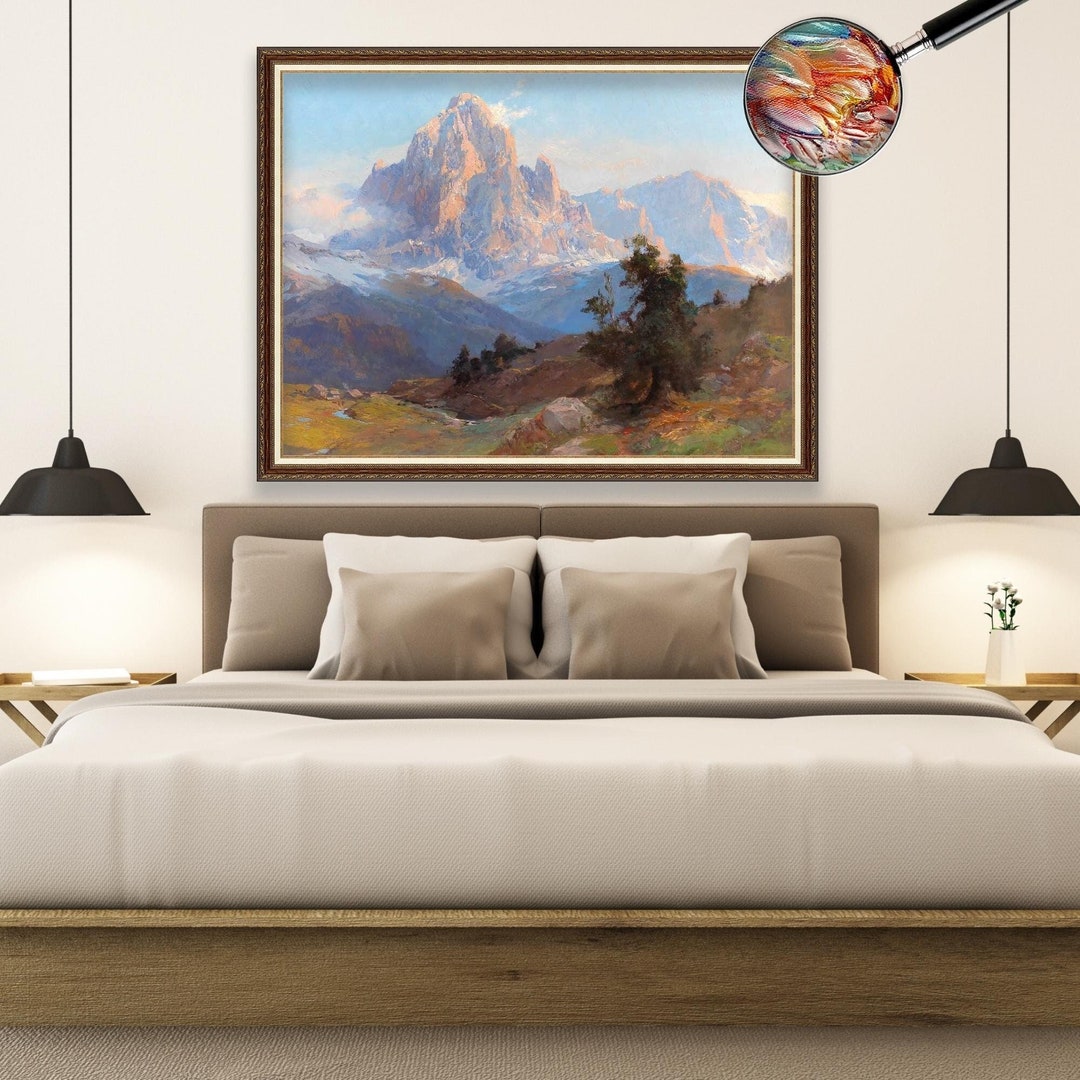 Edward Theodor Compton A View of Mount Sassolungo Museum Quality 3D Oil ...