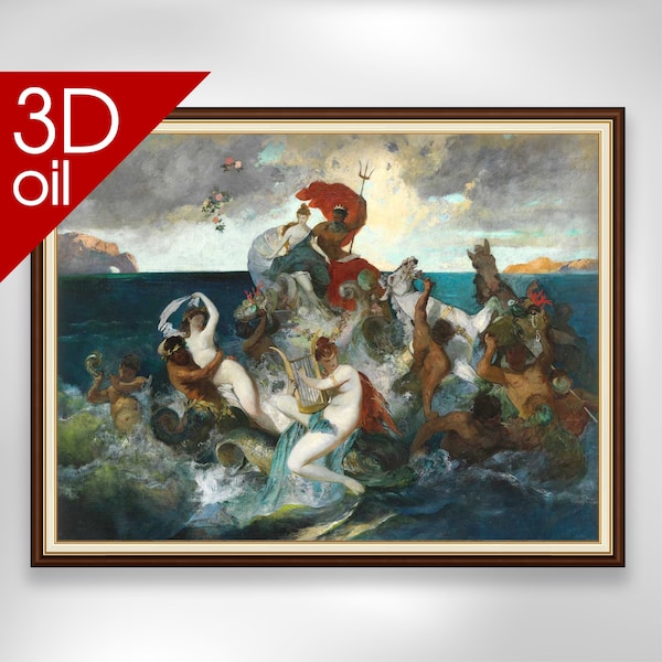 Canvas Painting of Neptune - Etsy