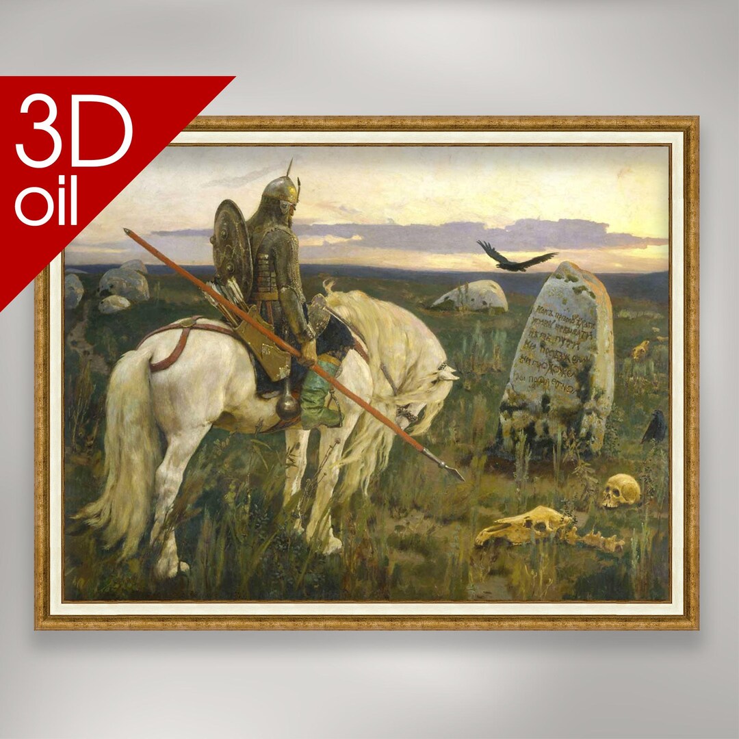 Viktor Vasnetsov - Knight at the Crossroads | Museum Quality 3D Oil ...