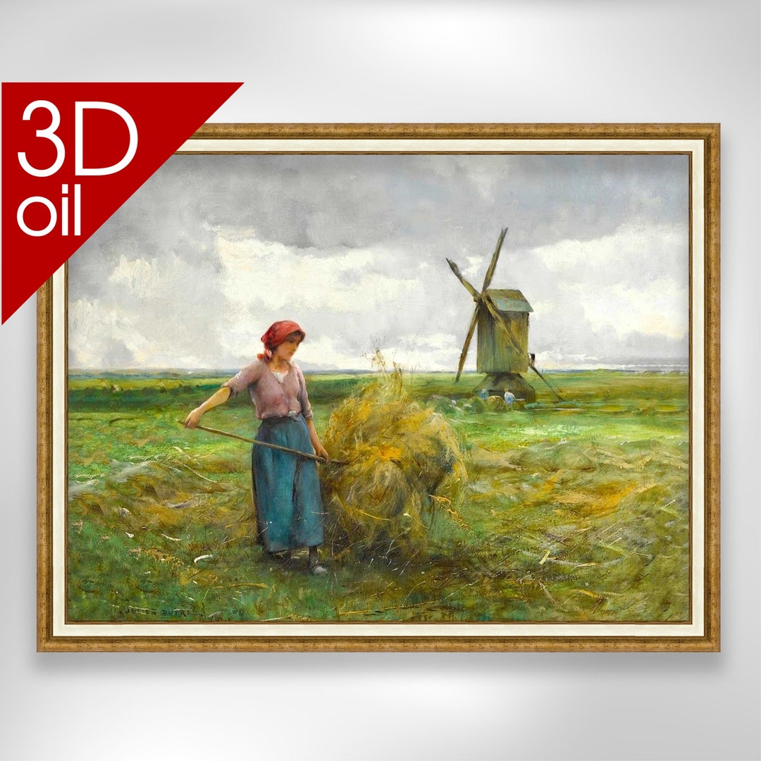 Julien Dupre - the Haymaker | Museum Quality 3D Oil Canvas Print of ...
