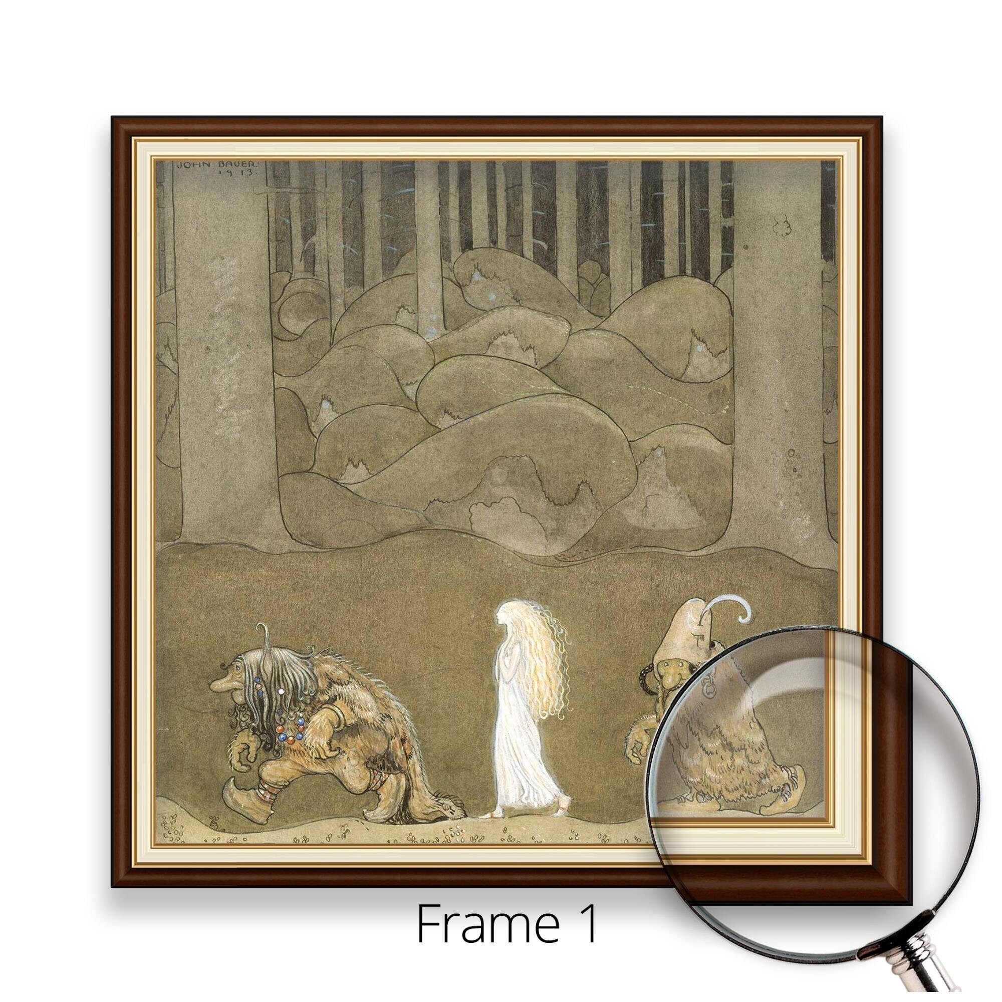 John Bauer the Princess and the Trolls Museum Quality 3D - Etsy