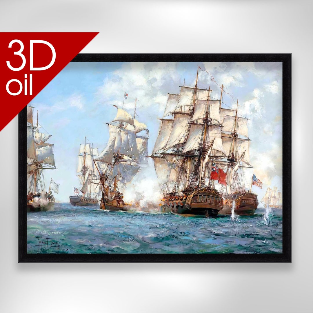 Montague Dawson Wall Art-engagement Between Mediator and Three French ...