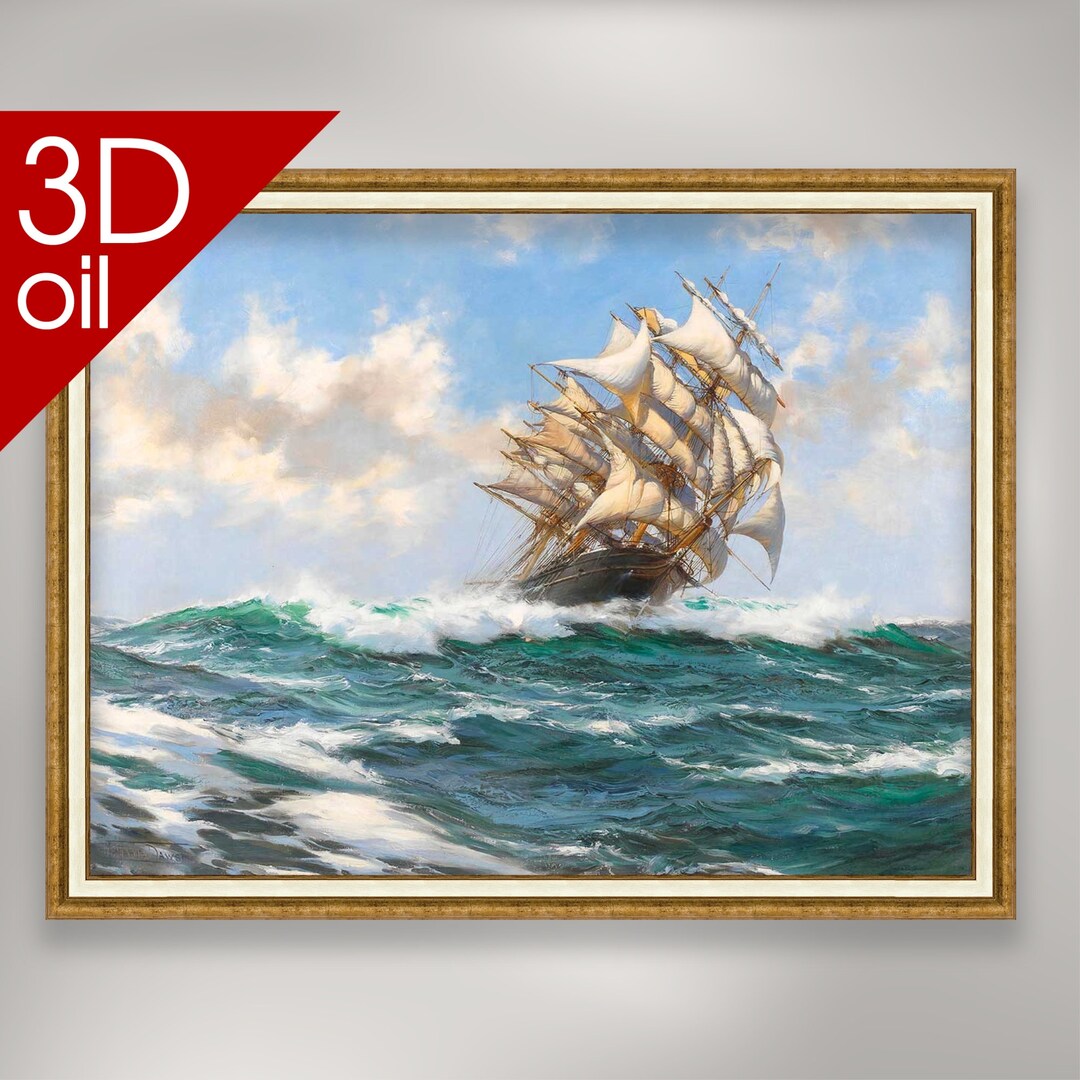 Montague Dawson - Sun Flecked Foam the Barnabas | Museum Quality 3D Oil ...
