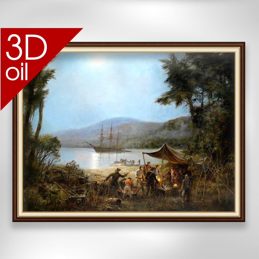 Montague Dawson - Smugglers' Bay | Museum Quality 3D Oil Canvas Print ...