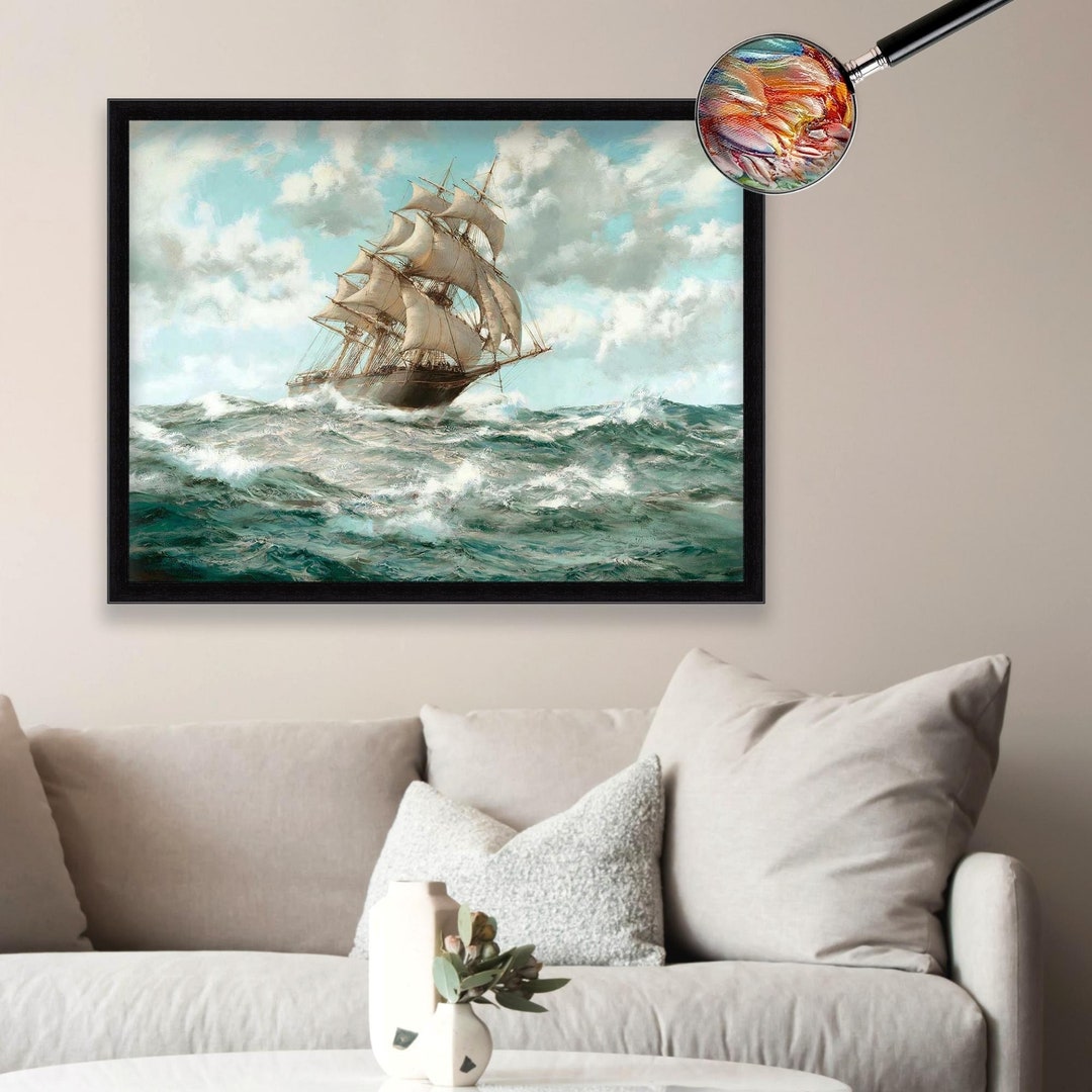 The Proud Ship , Montague Dawson Museum Quality 3D Oil Canvas Print of ...