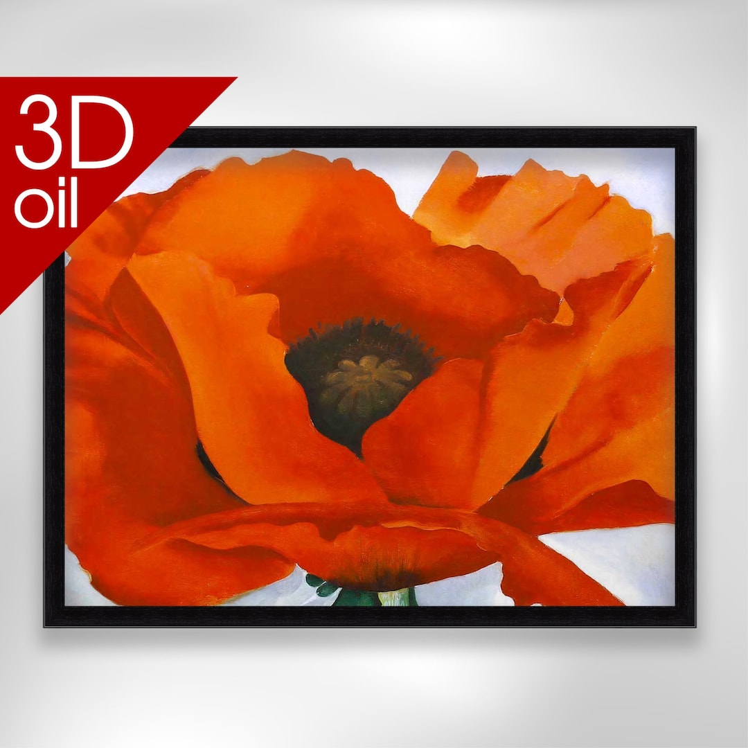 Red Poppy - Georgia O’keeffe | Museum Quality 3D Oil Canvas Print of ...