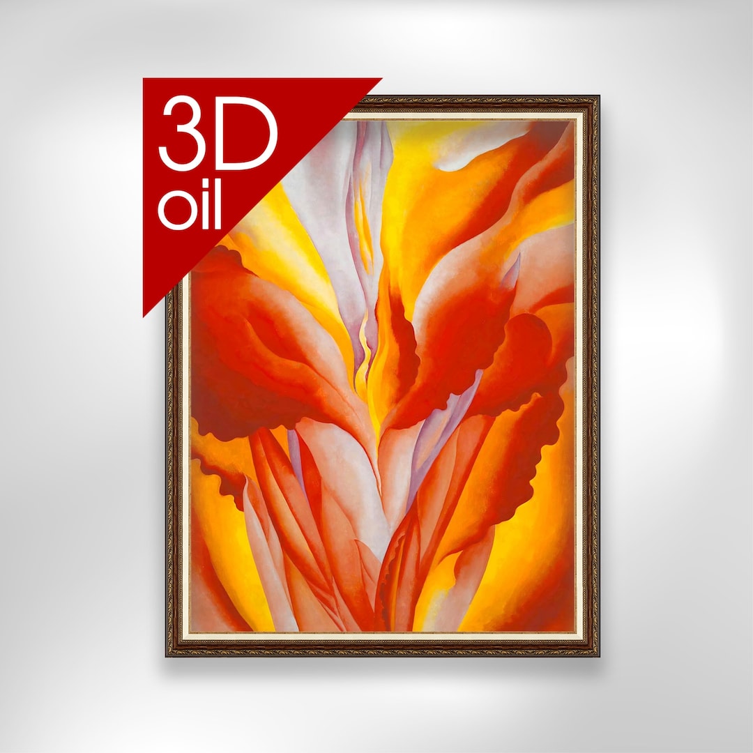 Red Canna - Georgia O'keeffe | Museum Quality 3D Oil Canvas Print of ...