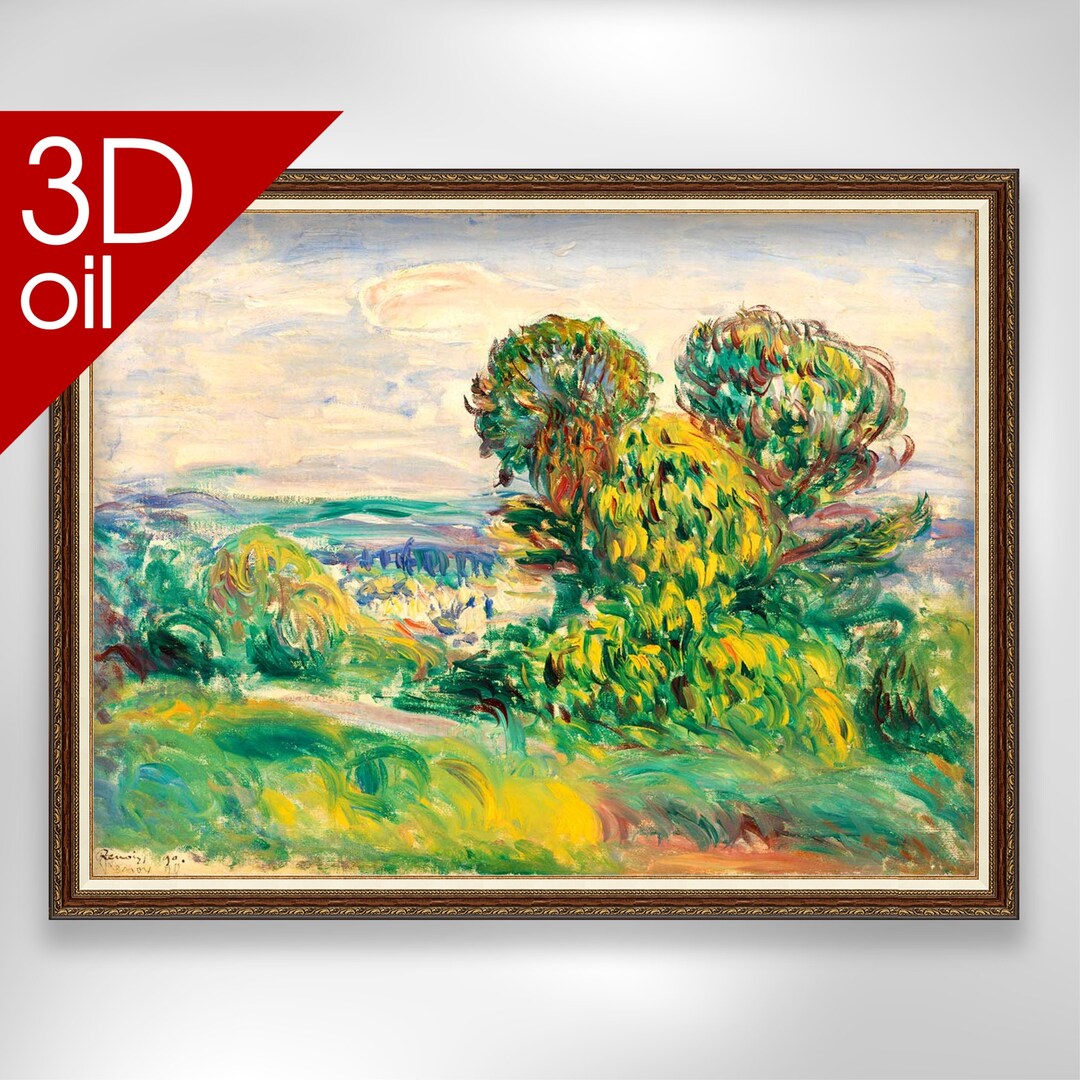 Pierre Auguste Renoir - Trees | Museum Quality 3D Oil Canvas Print of ...