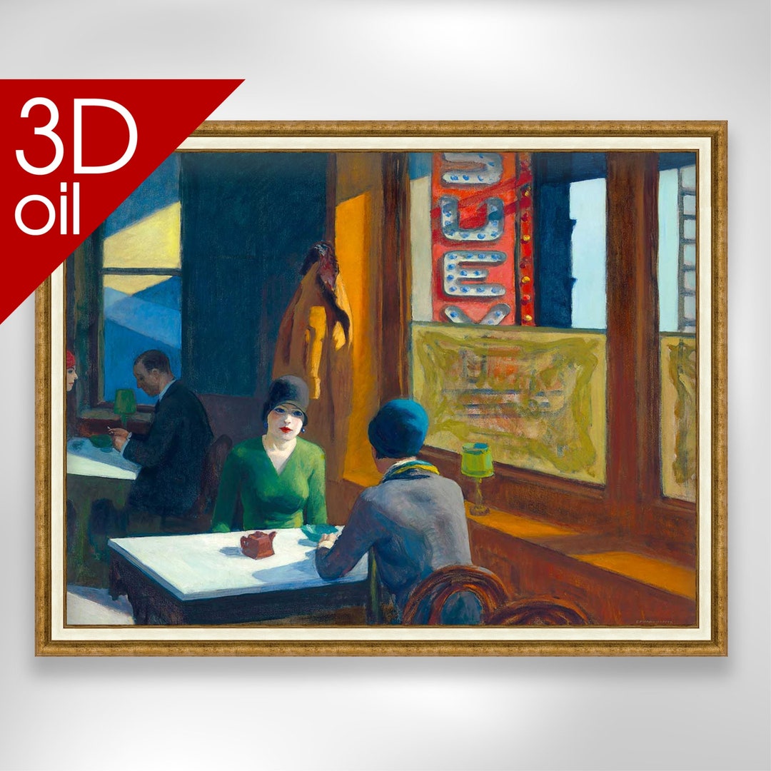 Edward Hopper- Chop Suey | Museum Quality 3D Oil Canvas Print of Famous ...