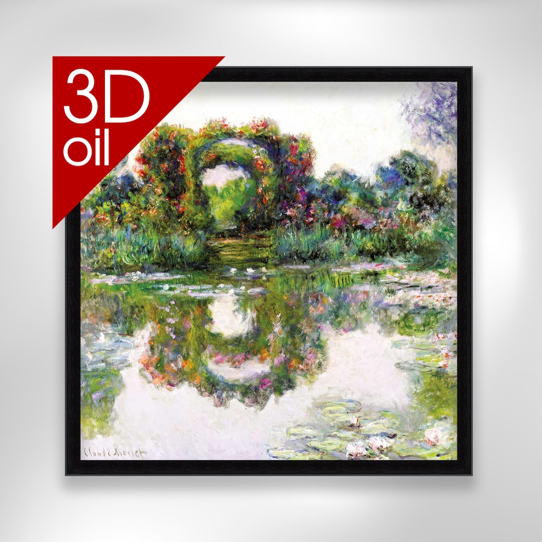 Claude Monet - Flowering Arches, Giverny | Museum Quality 3D Oil Canvas ...