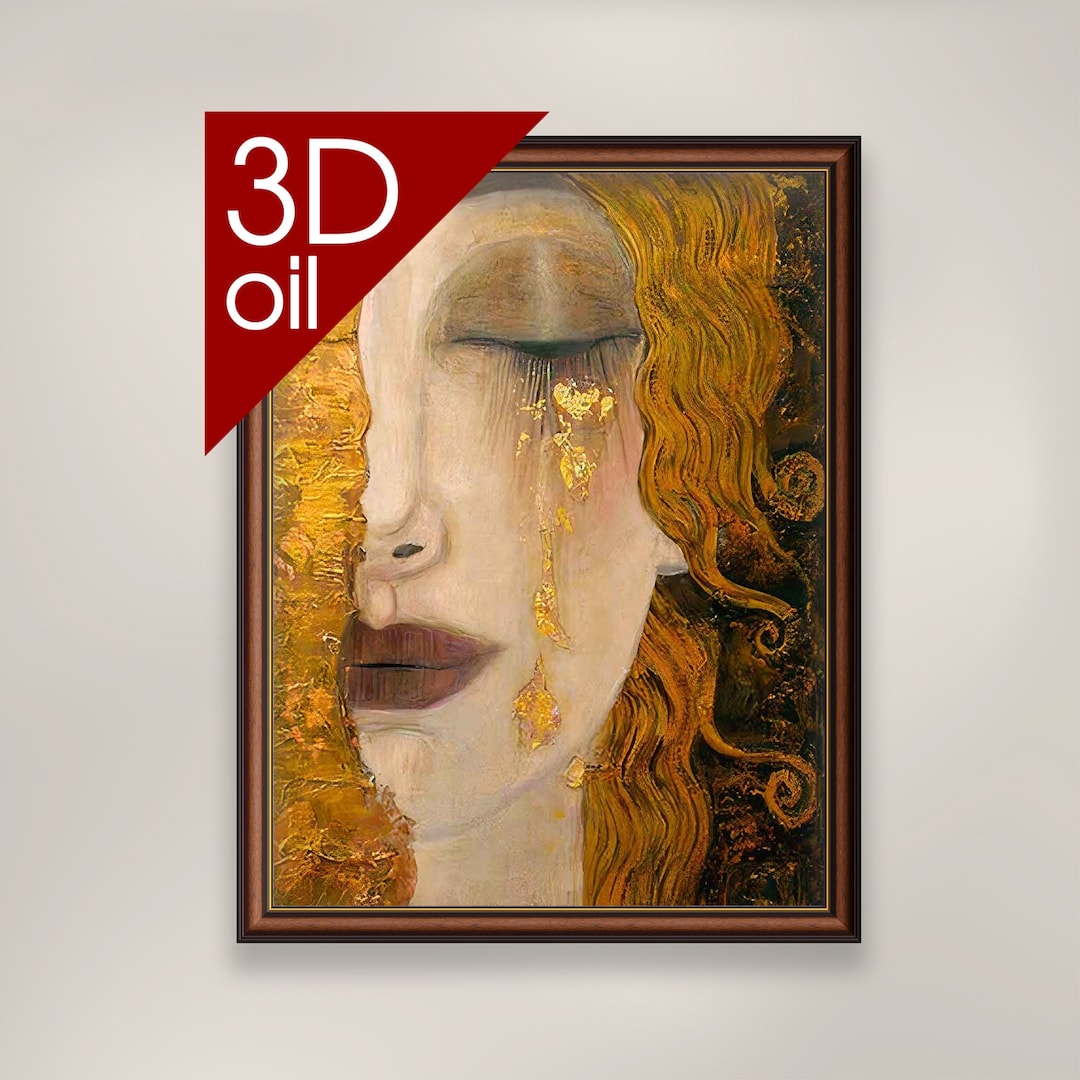 Gustav Klimt - Freas Golden Tears | Museum Quality 3D Oil Canvas Print ...