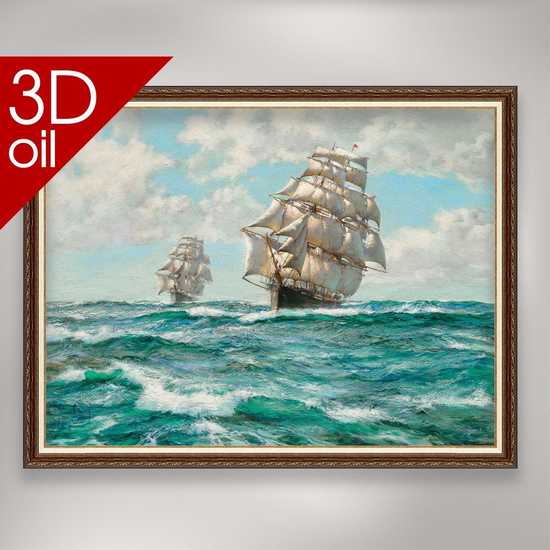 Montague Dawson-the Race Between the Clipper Ships 'lightning' and 'red ...