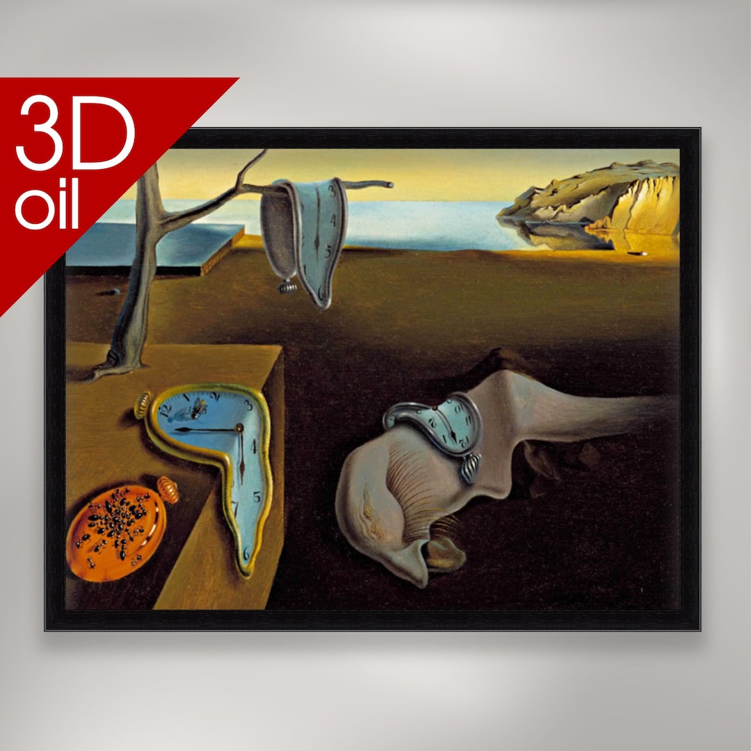 Salvador Dali the Persistence of Memory Museum Quality 3D Oil Canvas ...