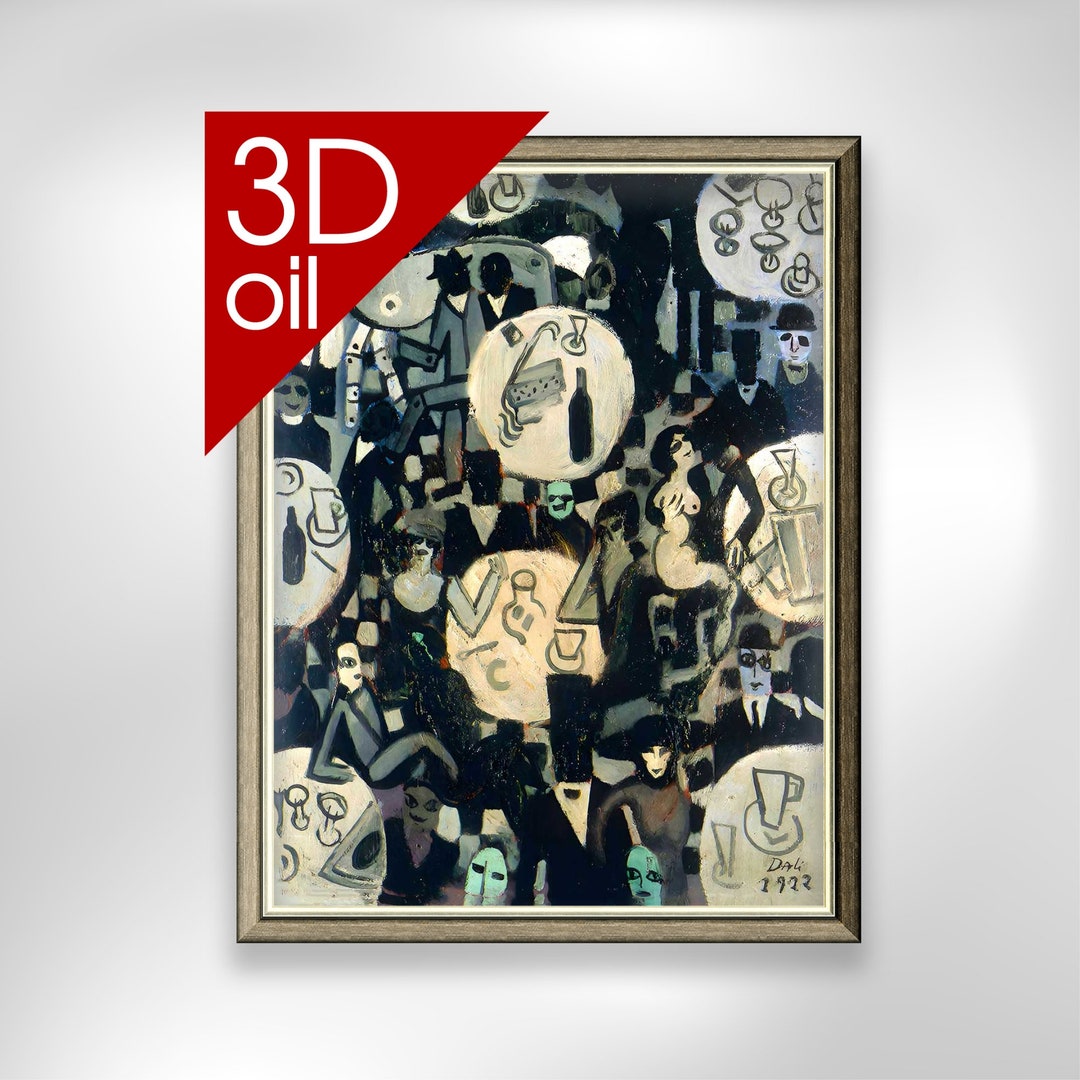 Cabaret Scene Salvador Dali Museum Quality 3D Oil Canvas - Etsy