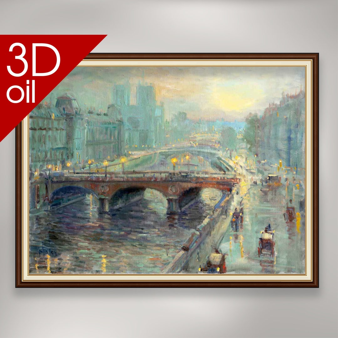Alan Maley - View of the Seine and Notre Dame | Museum Quality 3D Oil ...