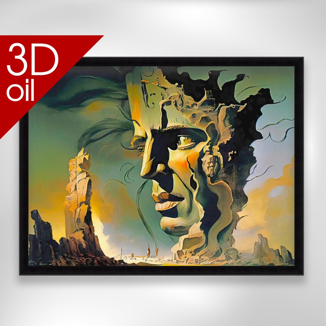 Desert Genie, Inspired by Salvador Dali | Museum Quality 3D Oil Canvas ...