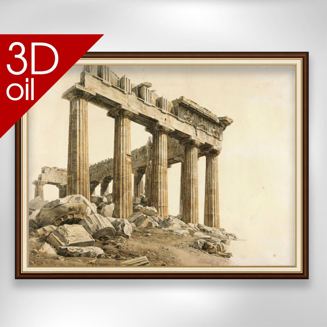 The Parthenon - Giovanni Lusieri | Museum Quality 3D Oil Canvas Print ...