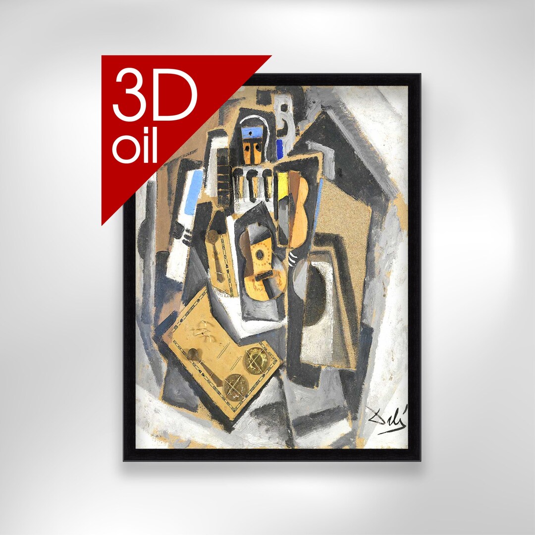 Salvador Dali - Pierrot Guitarra | Museum Quality 3D Oil Canvas Print ...