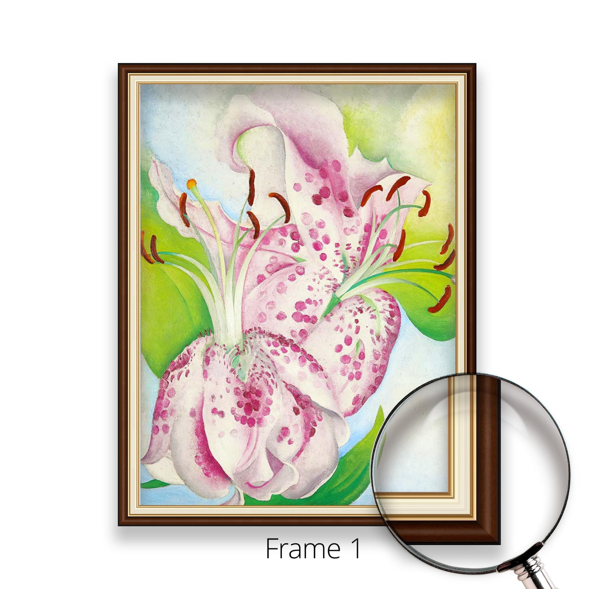 Georgia O'keeffe - Pink Spotted Lillies | Museum Quality 3D Oil Canvas ...
