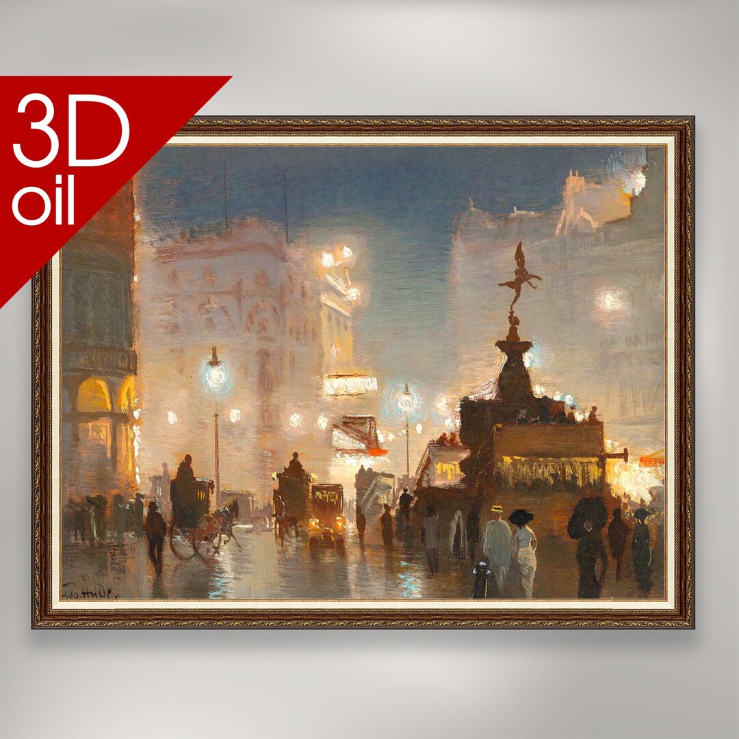 George Hyde Pownall - Piccadilly Circus | Museum Quality 3D Oil Canvas ...
