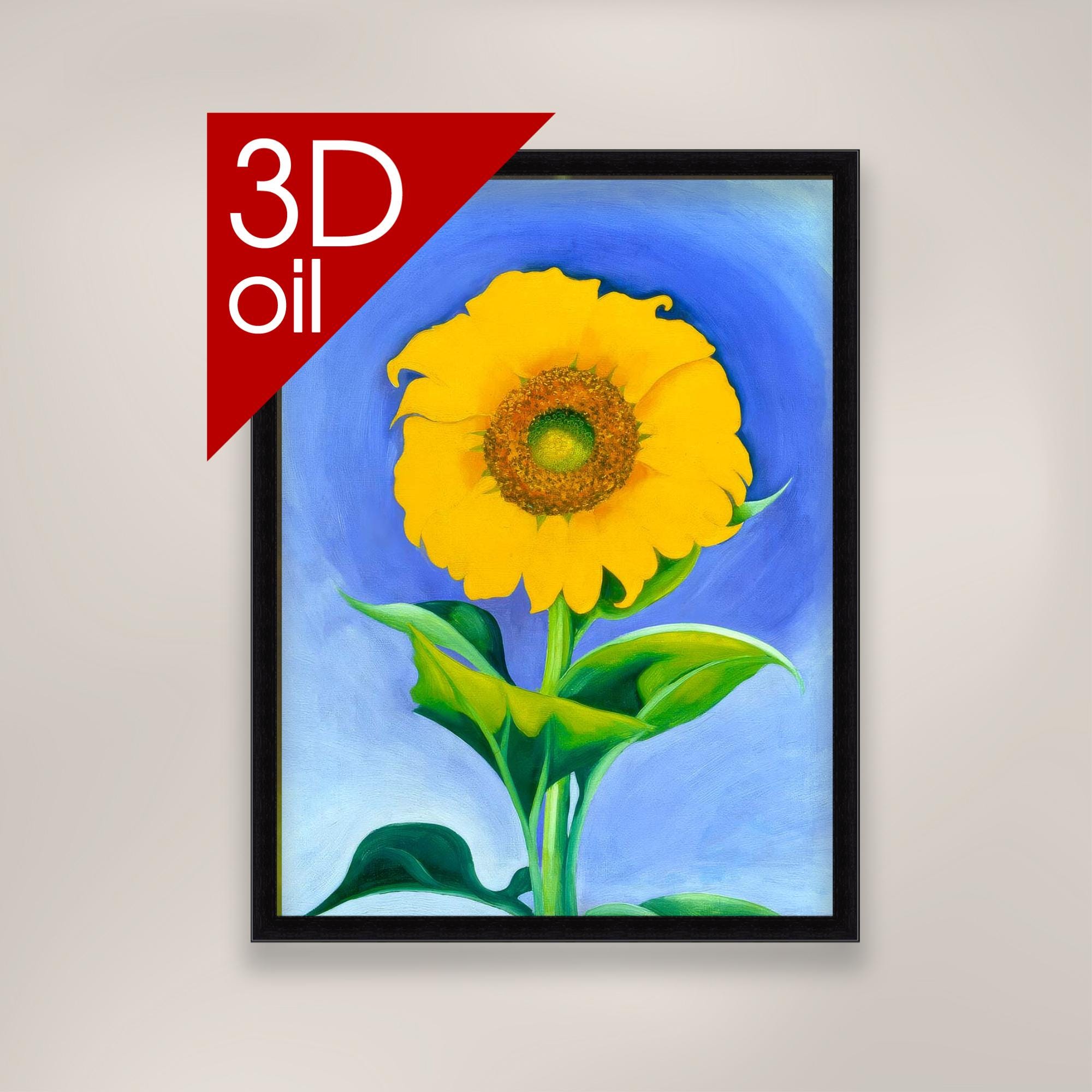 Sunflower - Georgia O'keeffe | Museum Quality 3D Oil Canvas Print of ...