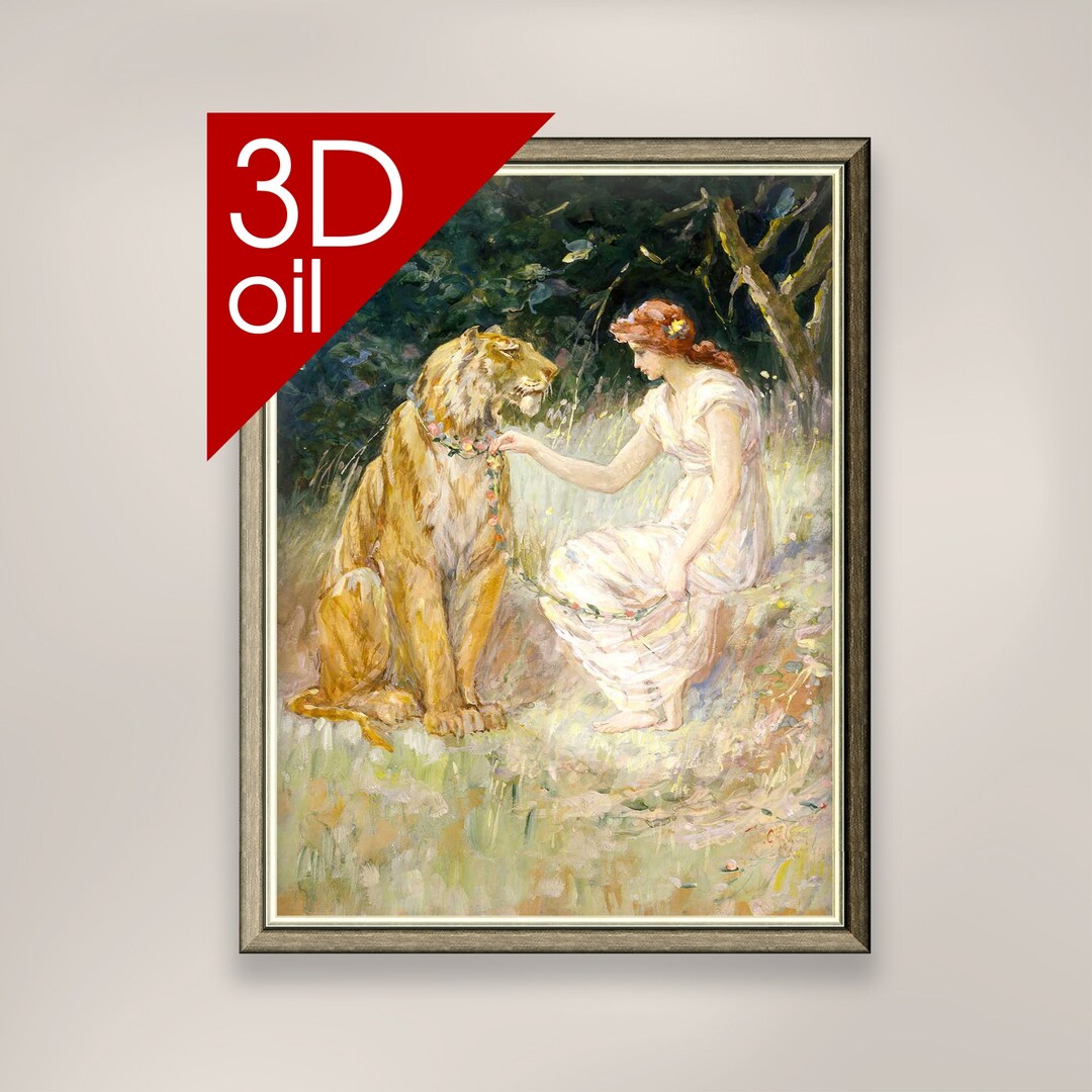 Lady and the Tiger - Frederick Stuart Church | Museum Quality 3D Oil ...