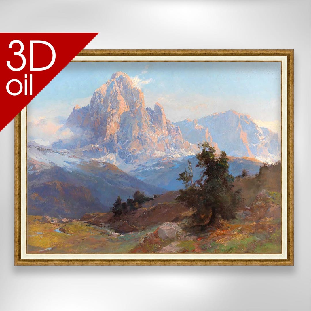 Edward Theodor Compton - A View of Mount Sassolungo | Museum Quality 3D ...