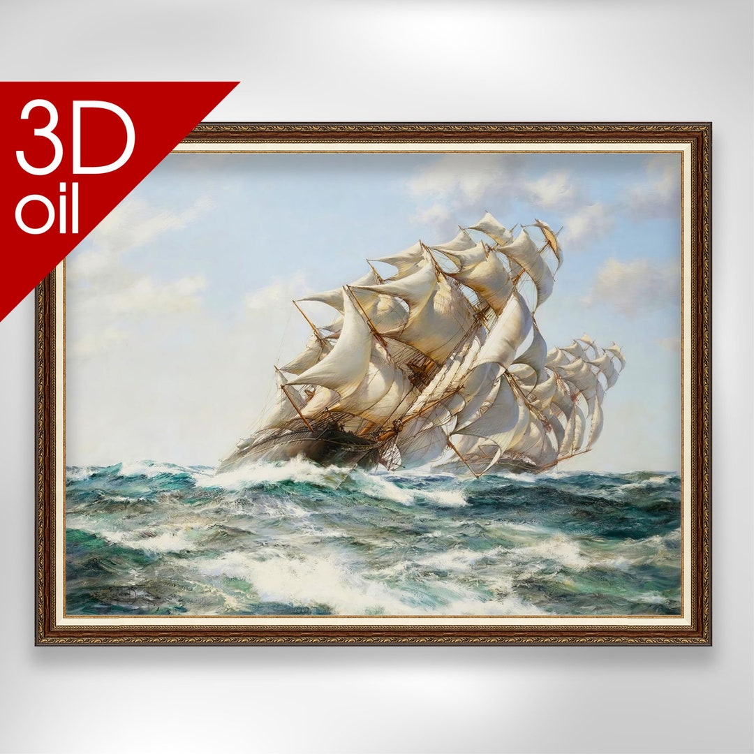 Montague Dawson - Ariel and Tapping Ships, Seascape | Museum Quality 3D ...