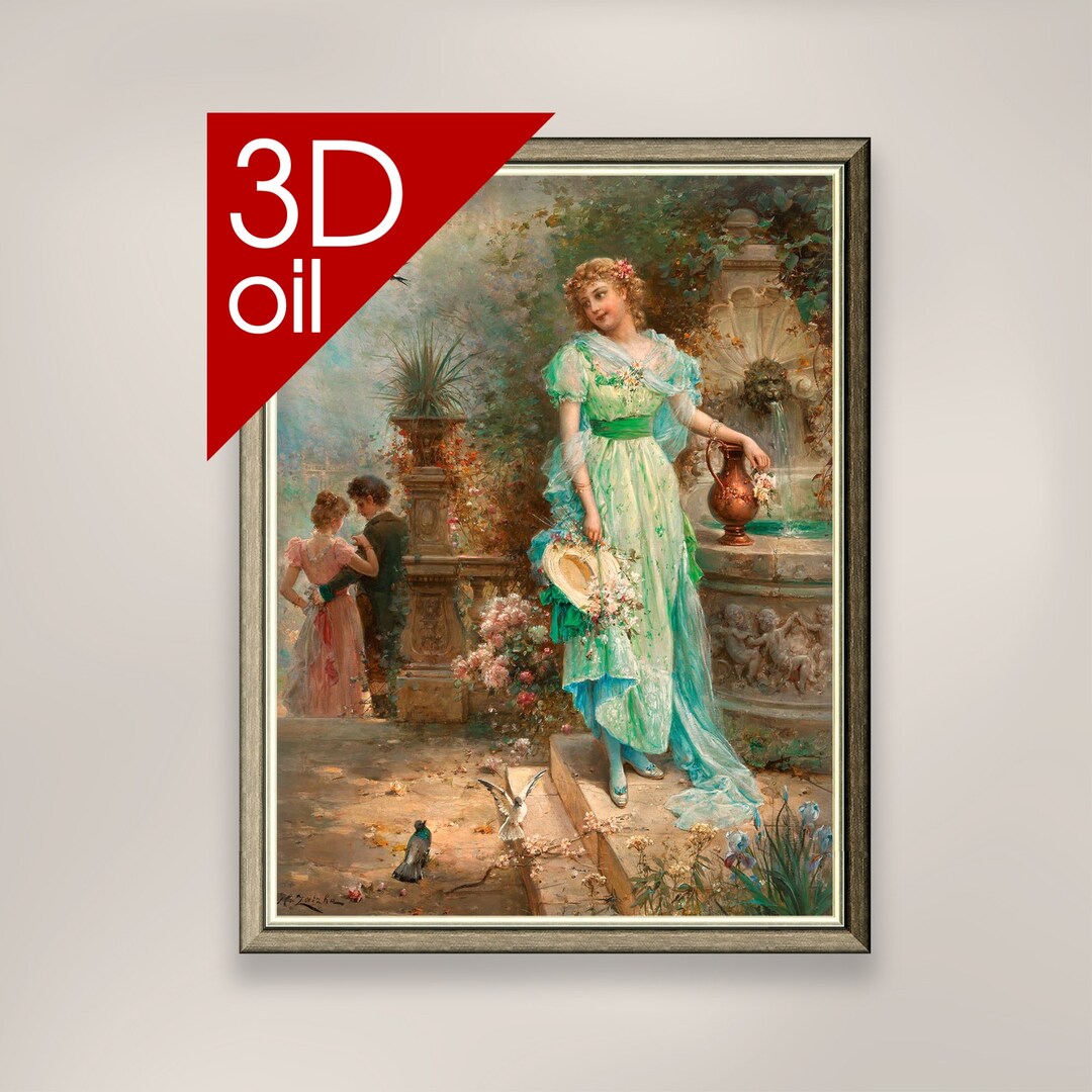 Spring Feelings - Hans Zatzka | Museum Quality 3D Oil Canvas Print of ...
