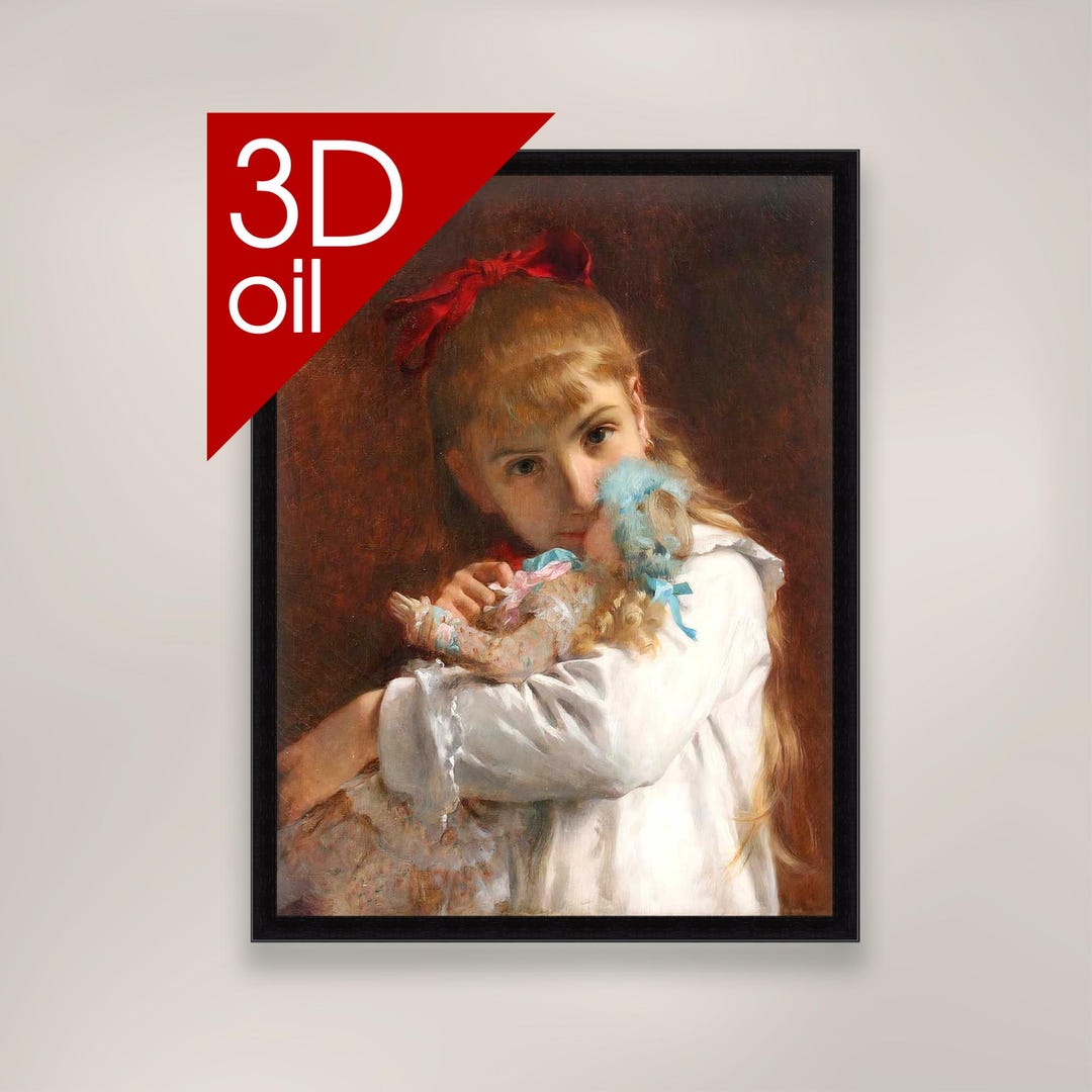 Pierre Cot - Petite Fille Painting | Museum Quality 3D Oil Canvas Print ...
