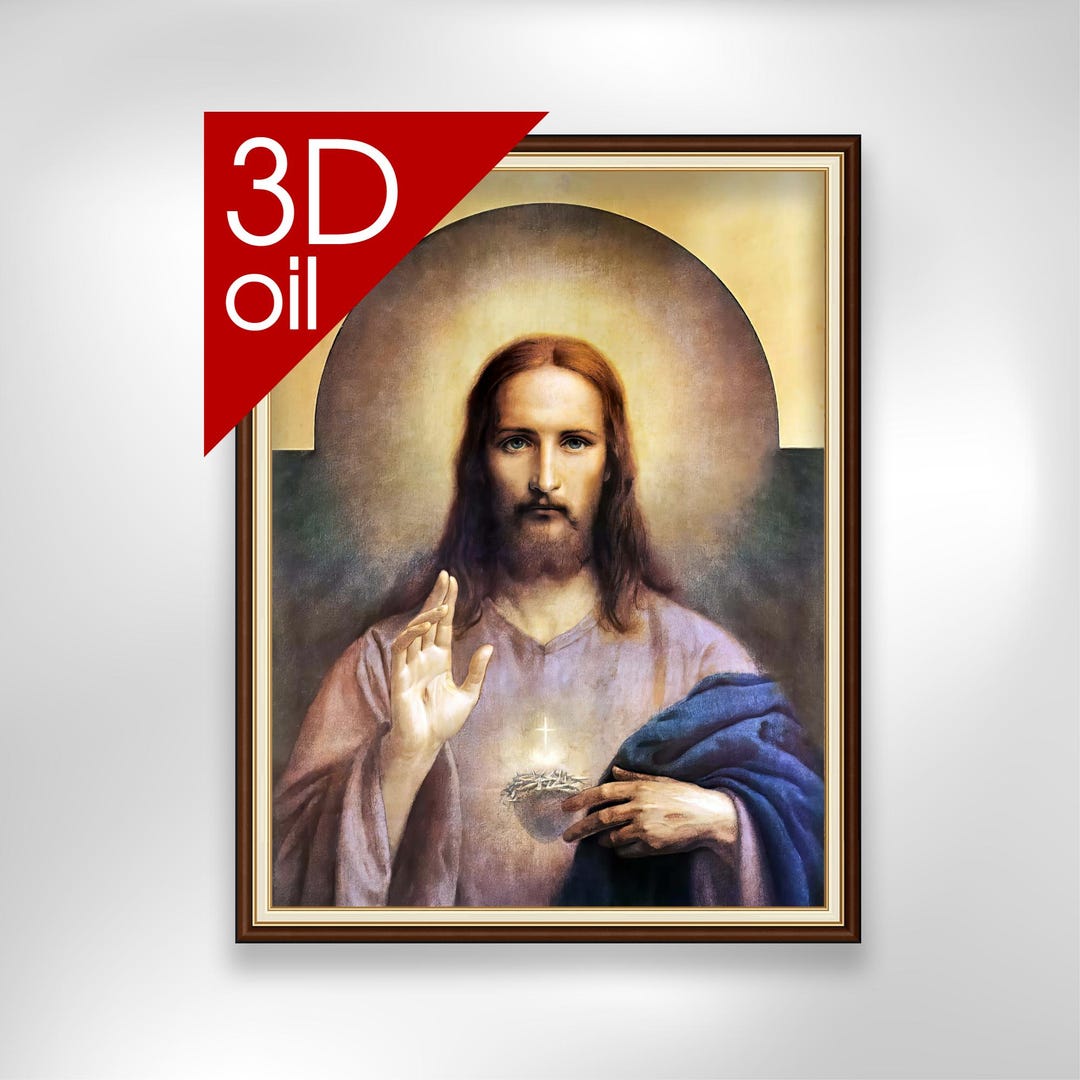 Jesus Christ - Emanuel Dite | Museum Quality 3D Oil Canvas Print of ...