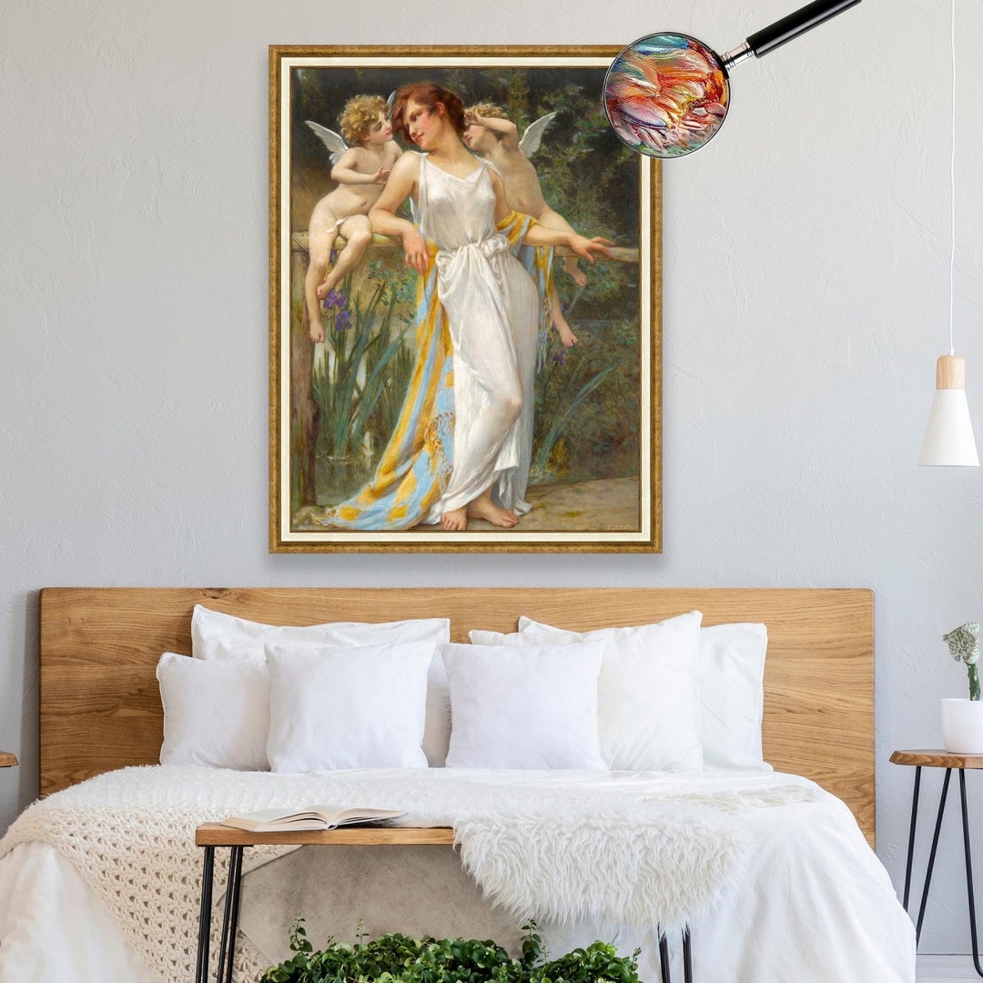 Guillaume Seignac Nymph and Cherubs Museum Quality 3D Oil Canvas Print ...