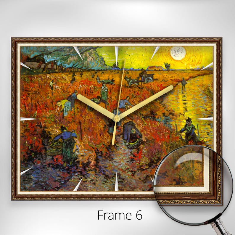 Vincent Van Gogh - A Vinha Vermelha Relógio de Parede Decorativo ...