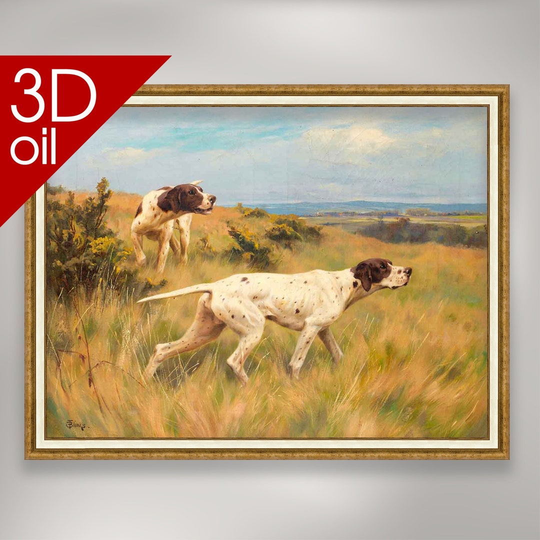 Hunting Dogs - Thomas Blinks | Museum Quality 3D Oil Canvas Print of ...