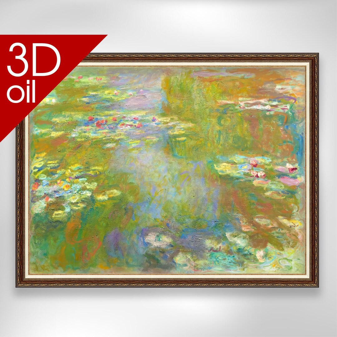 Claude Monet - Pond With Water Lilies | Museum Quality 3D Oil Canvas ...