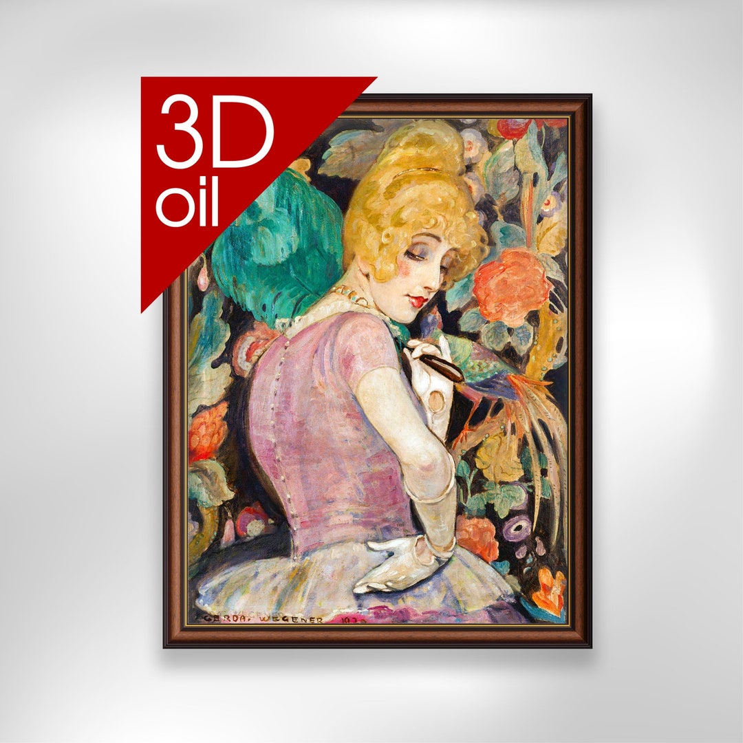Gerda Wegener Lili Med Fjerkost Museum Quality 3D Oil Canvas Print of ...