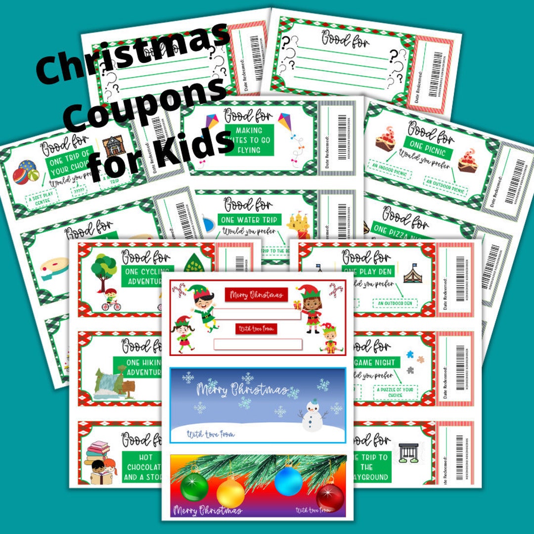 Christmas Gift Coupons for Kids - Etsy